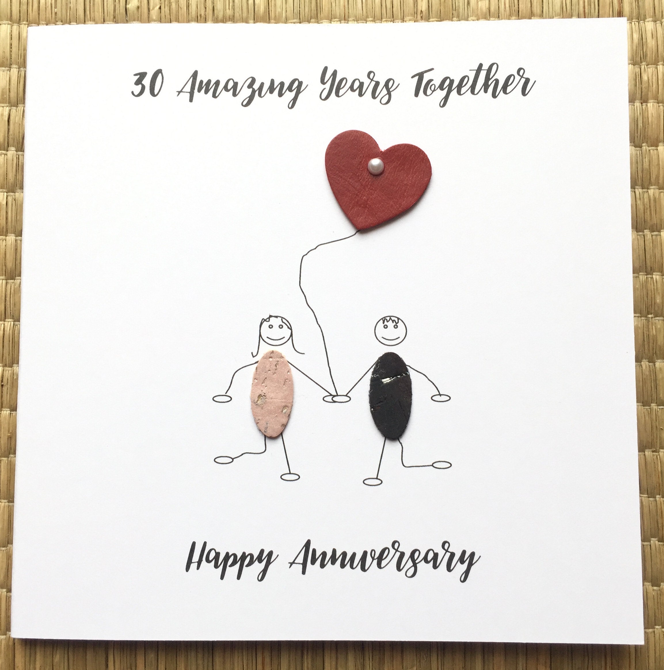 30th Wedding Anniversary Card Pearl Anniversary Card Him Her Husband