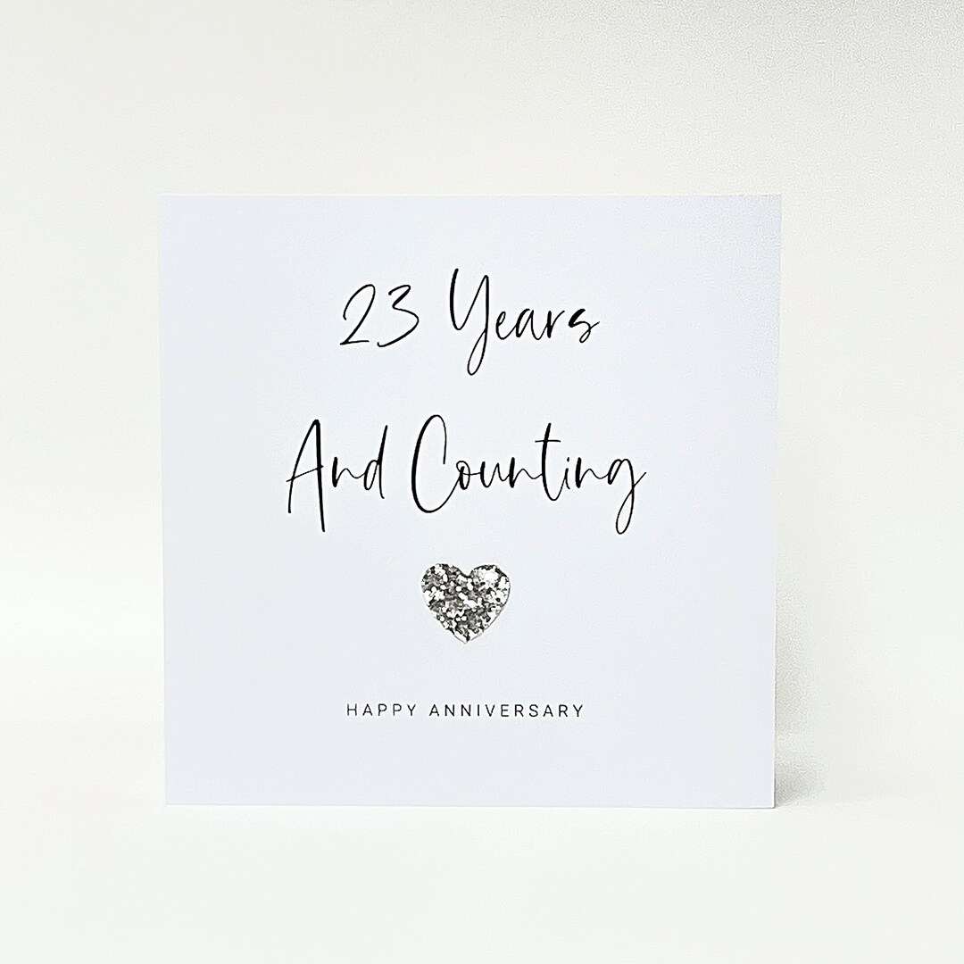 23rd Wedding Anniversary Card Silver Anniversary Card 23 Years and ...