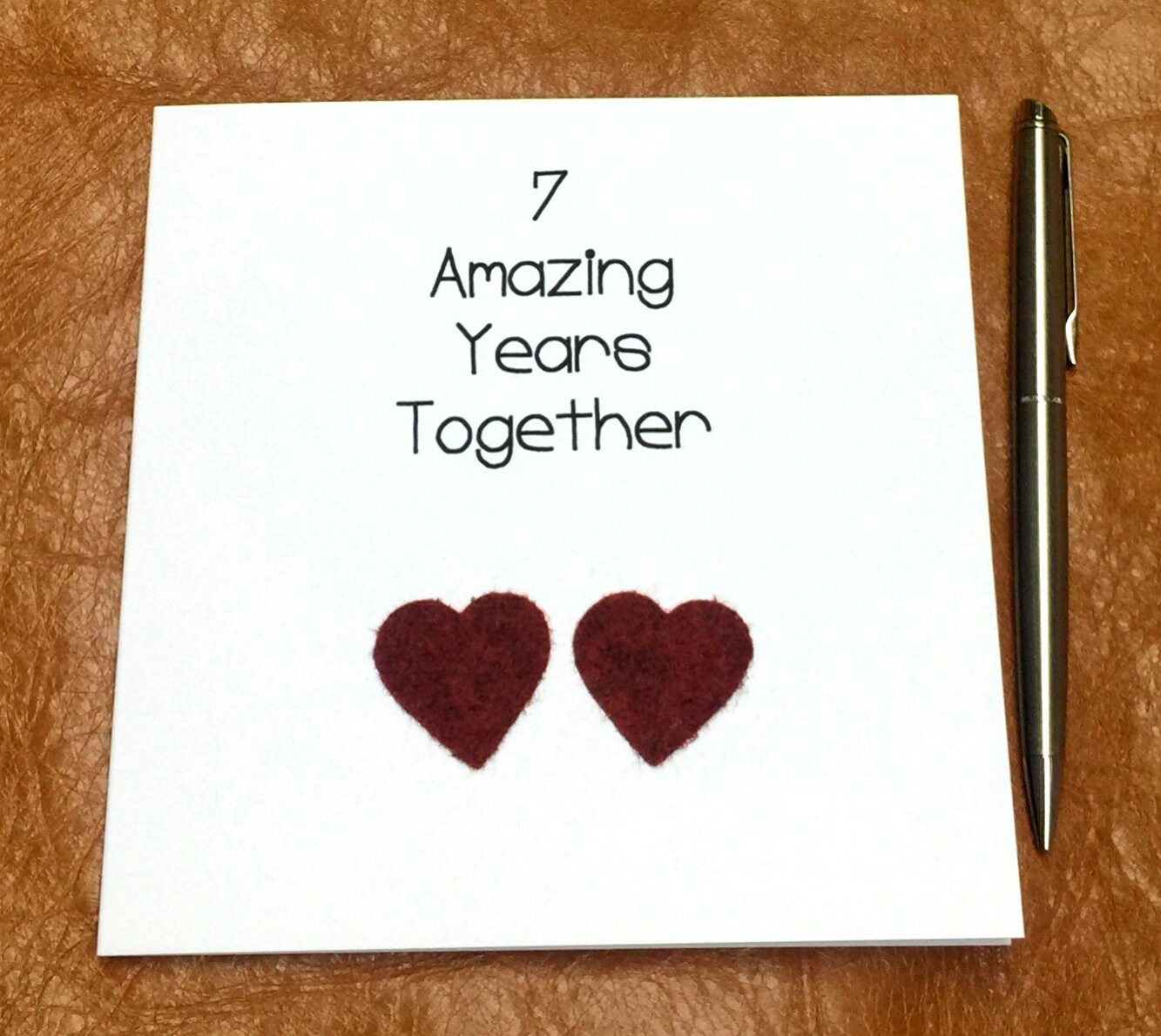 7th Wedding Anniversary Card Wool Anniversary Personalised Him Her 