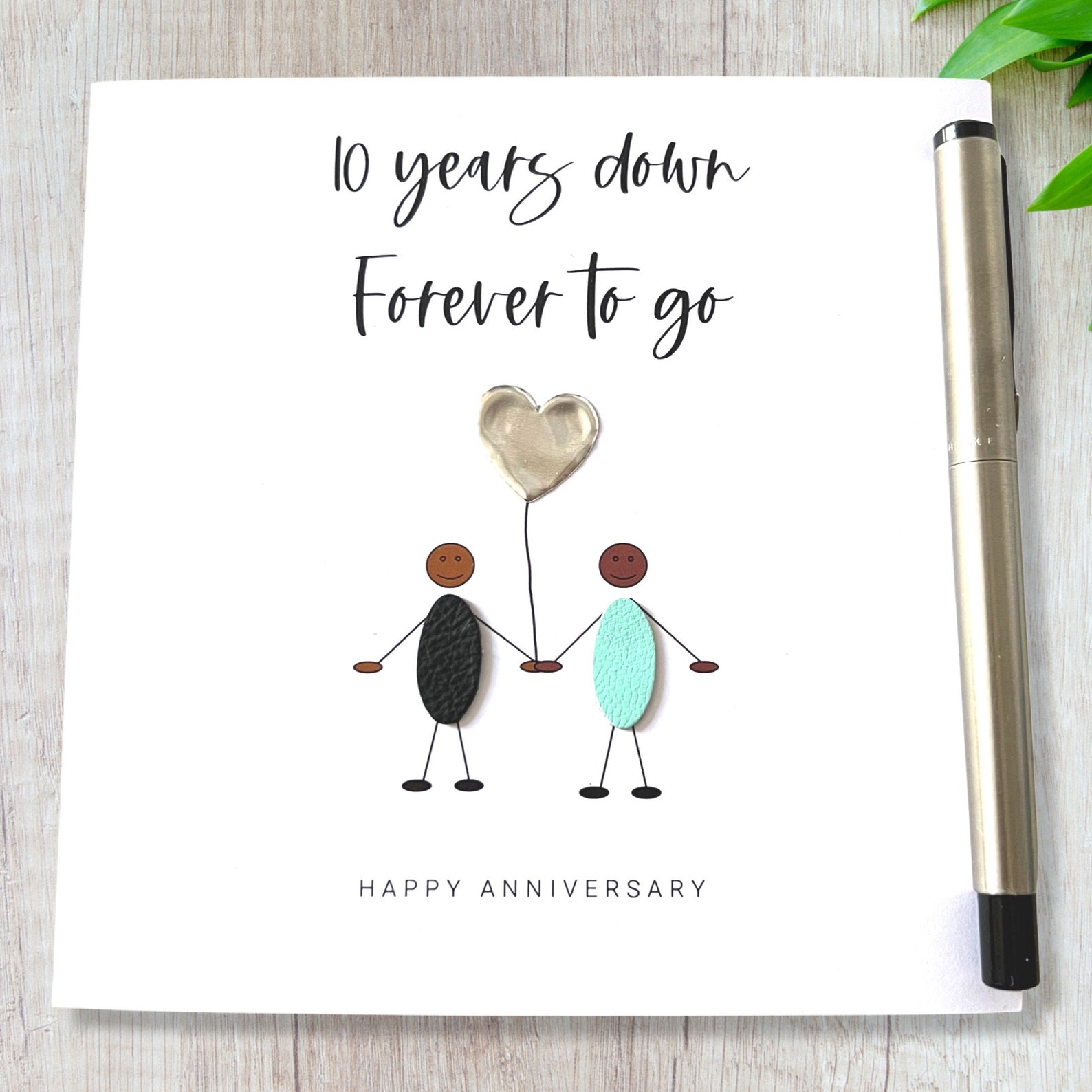 10th Wedding Anniversary Card 10 Years Down Tin Anniversary - Etsy