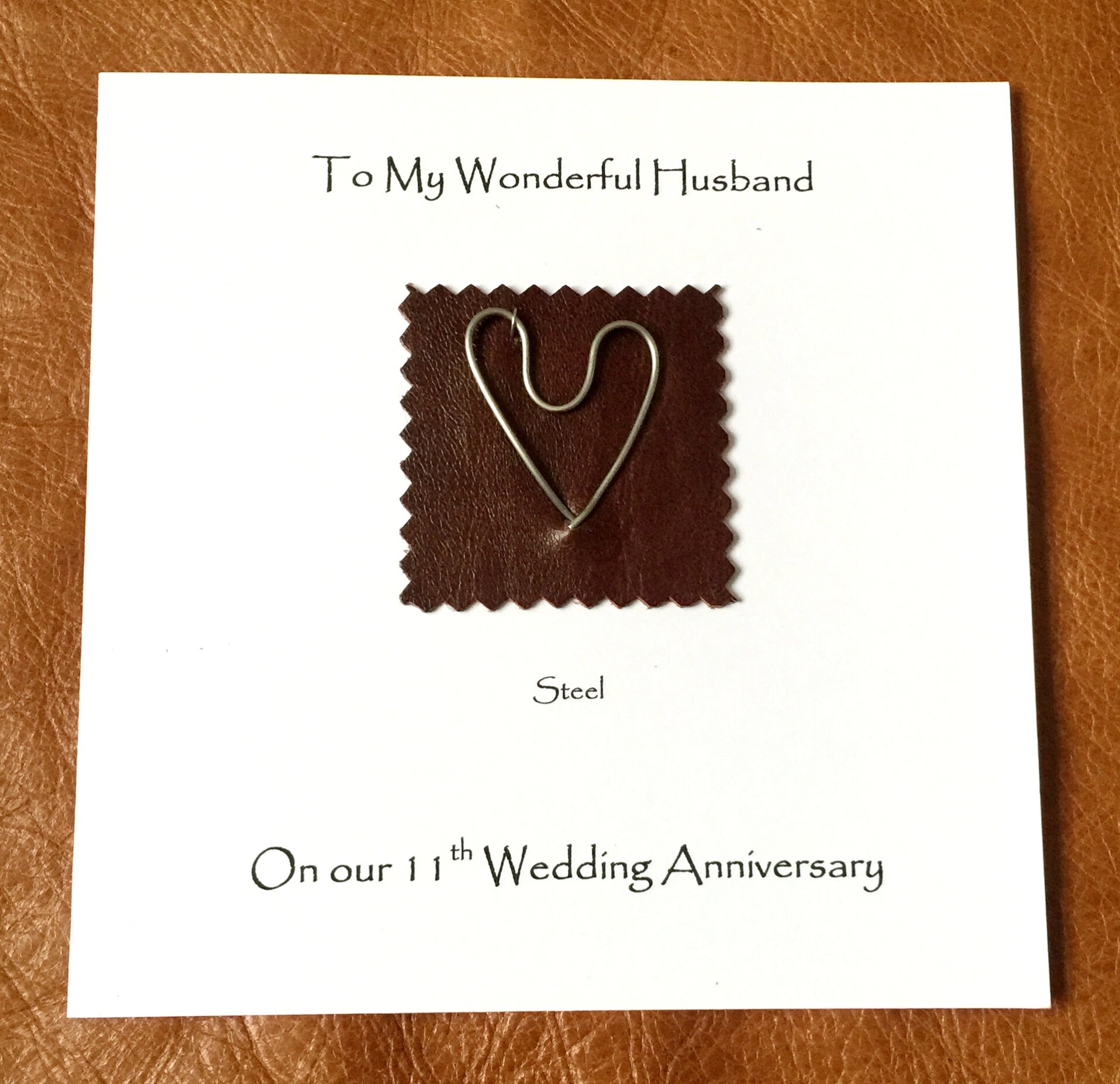 11th Wedding Anniversary Card Steel Anniversary Fancy Handmade Cards 
