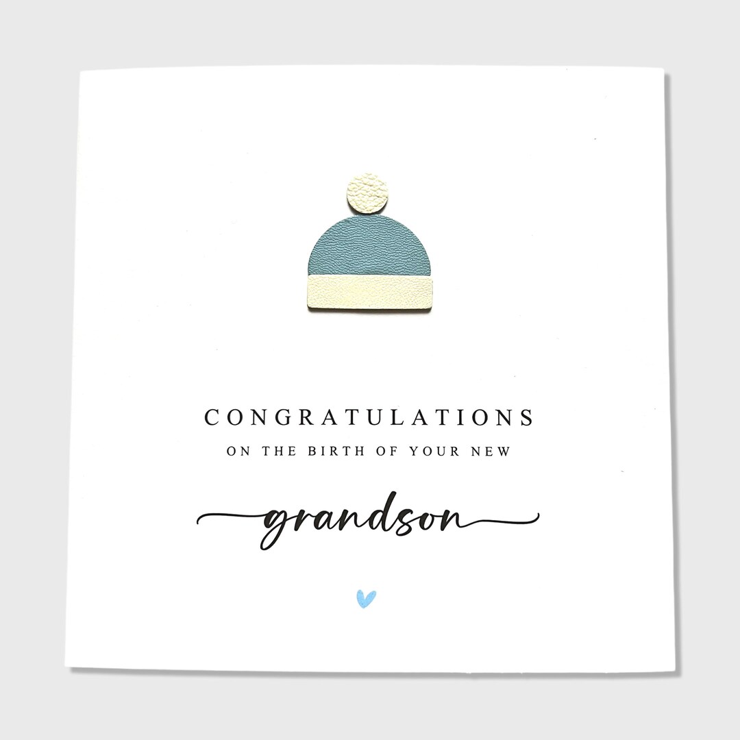 New Grandson Congratulations Card Baby Boy Card New Arrival Grandchild ...