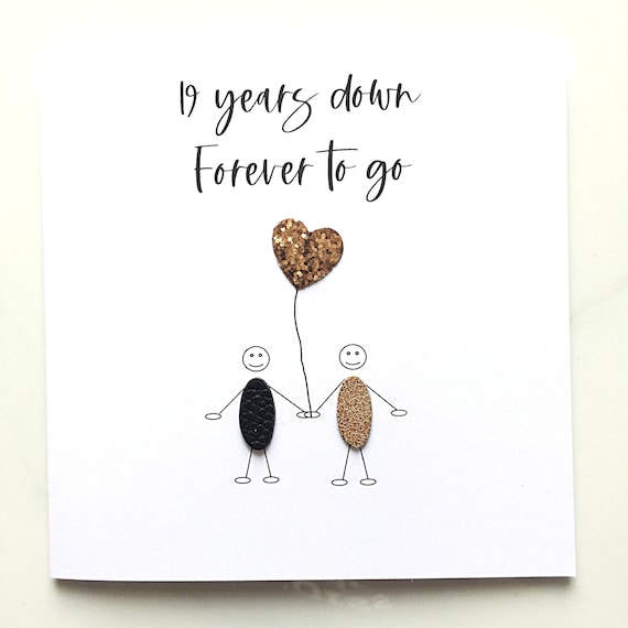 19 Years Down Forever to Go Anniversary Card 19th Bronze - Etsy
