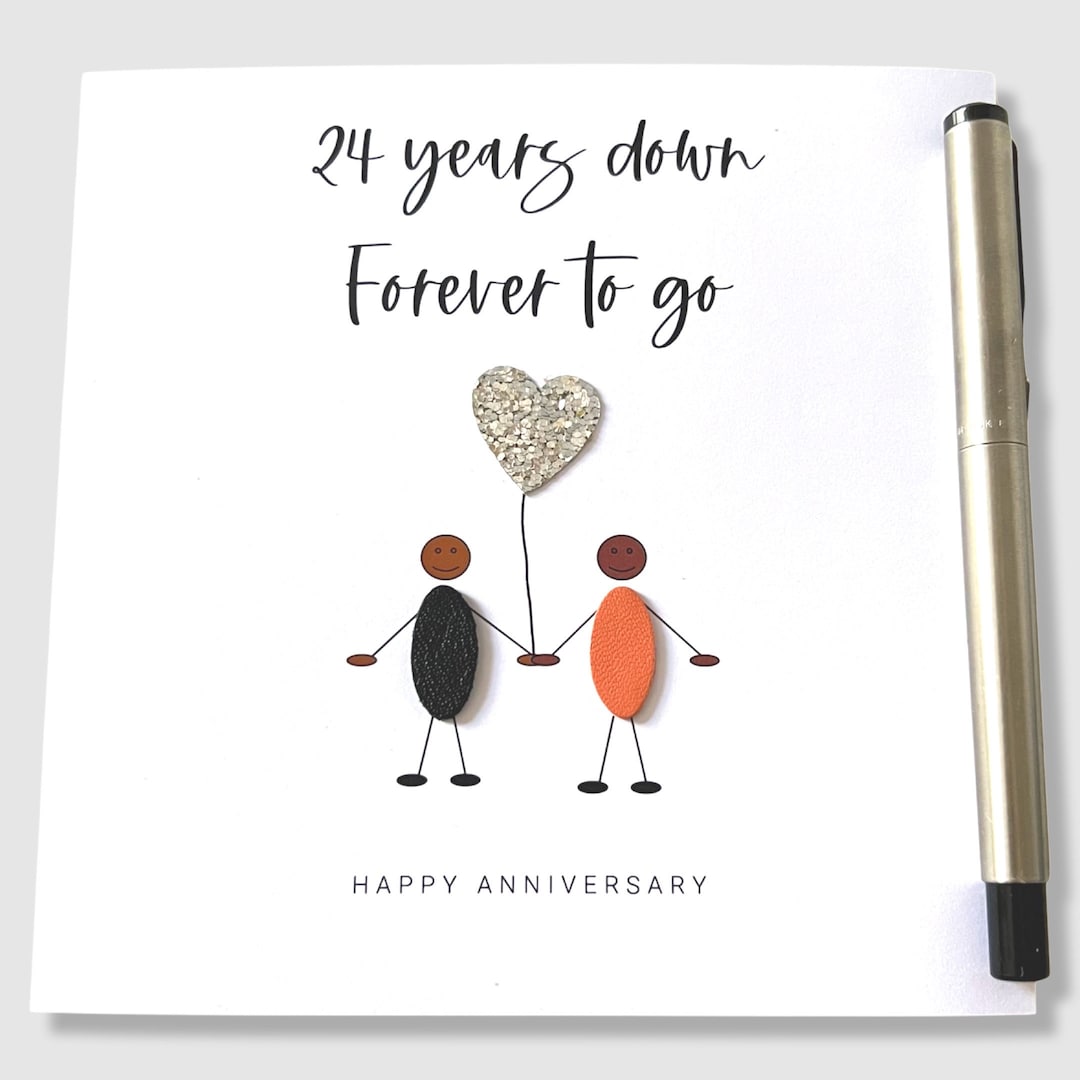 24th Wedding Anniversary Card 24 Years Down Opal Anniversary - Etsy