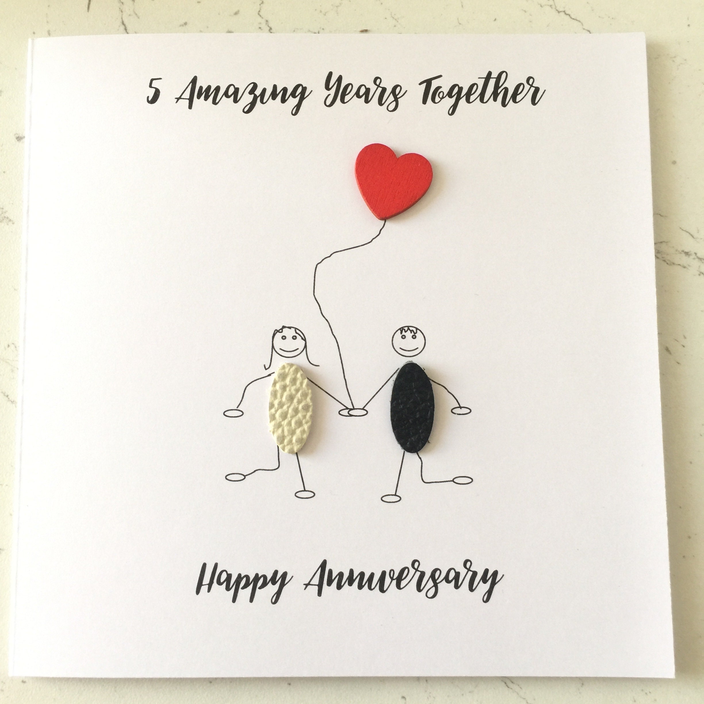 5th Wedding Anniversary Card Wood Anniversary Card Him Her Husband Wife