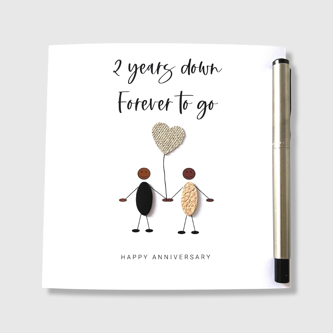 2nd Wedding Anniversary Card Cotton Anniversary Card 2 Years Down ...