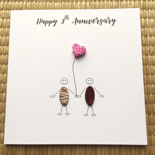 9th Anniversary Card Personalised Pottery Husband / Wife / - Etsy
