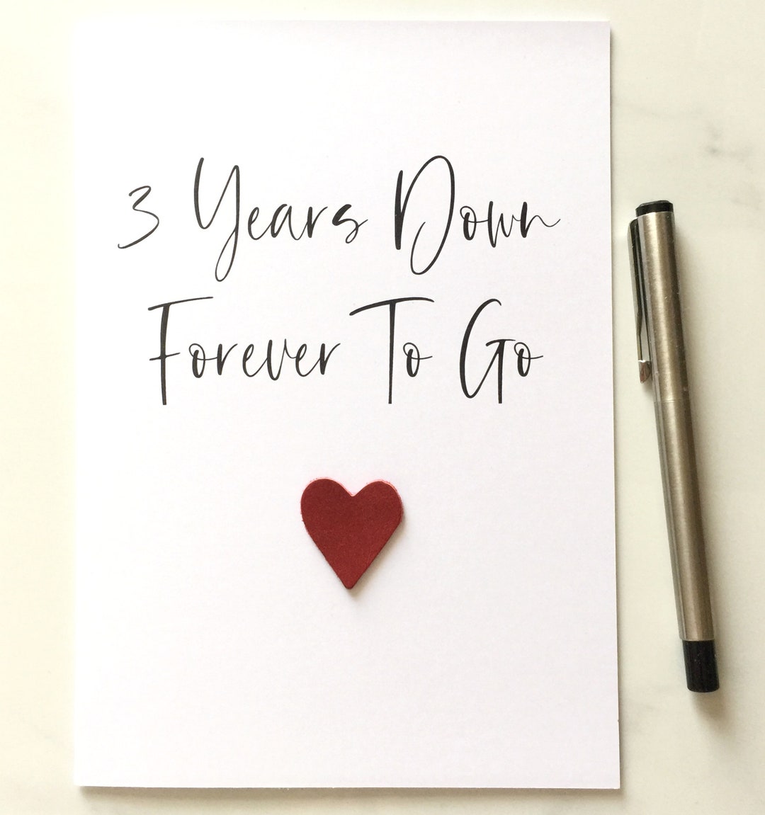 3rd Anniversary Card Leather Wedding Anniversary 3 Years Down Him ...