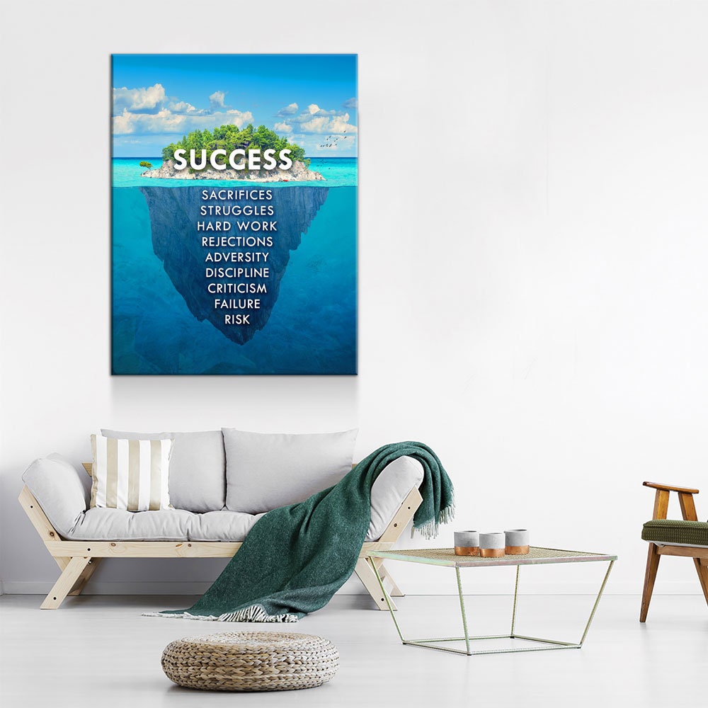 Success Island Motivational Canvas Wall Art Motivational | Etsy