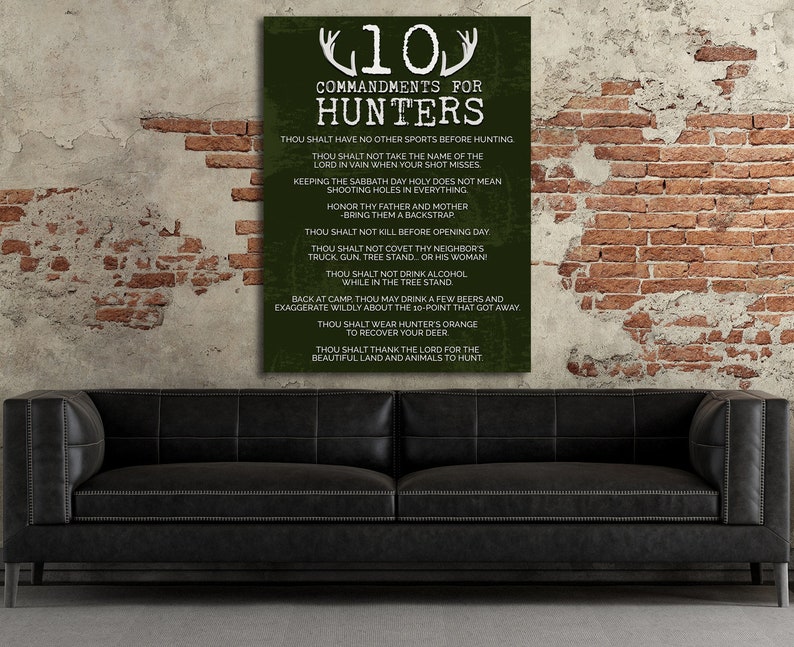 10 Commandments for Deer Hunters Canvas Wall Art Home Decor | Etsy