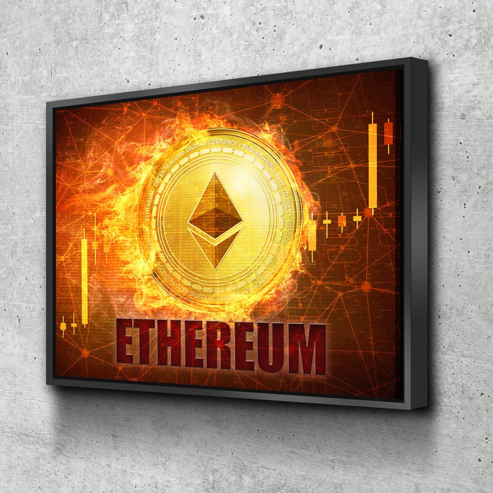 Ethereum Fire Canvas Wall Art Office Decor Bitcoin Crypto - Etsy UK