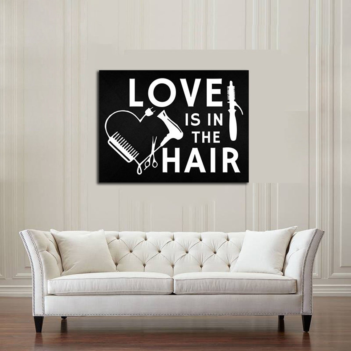 Love Is In The Hair Canvas Wall Art Beauty Salon Hair Salon | Etsy