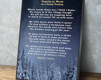 Stopping by Woods on A Snowy Evening Poem by Robert Frost - Etsy