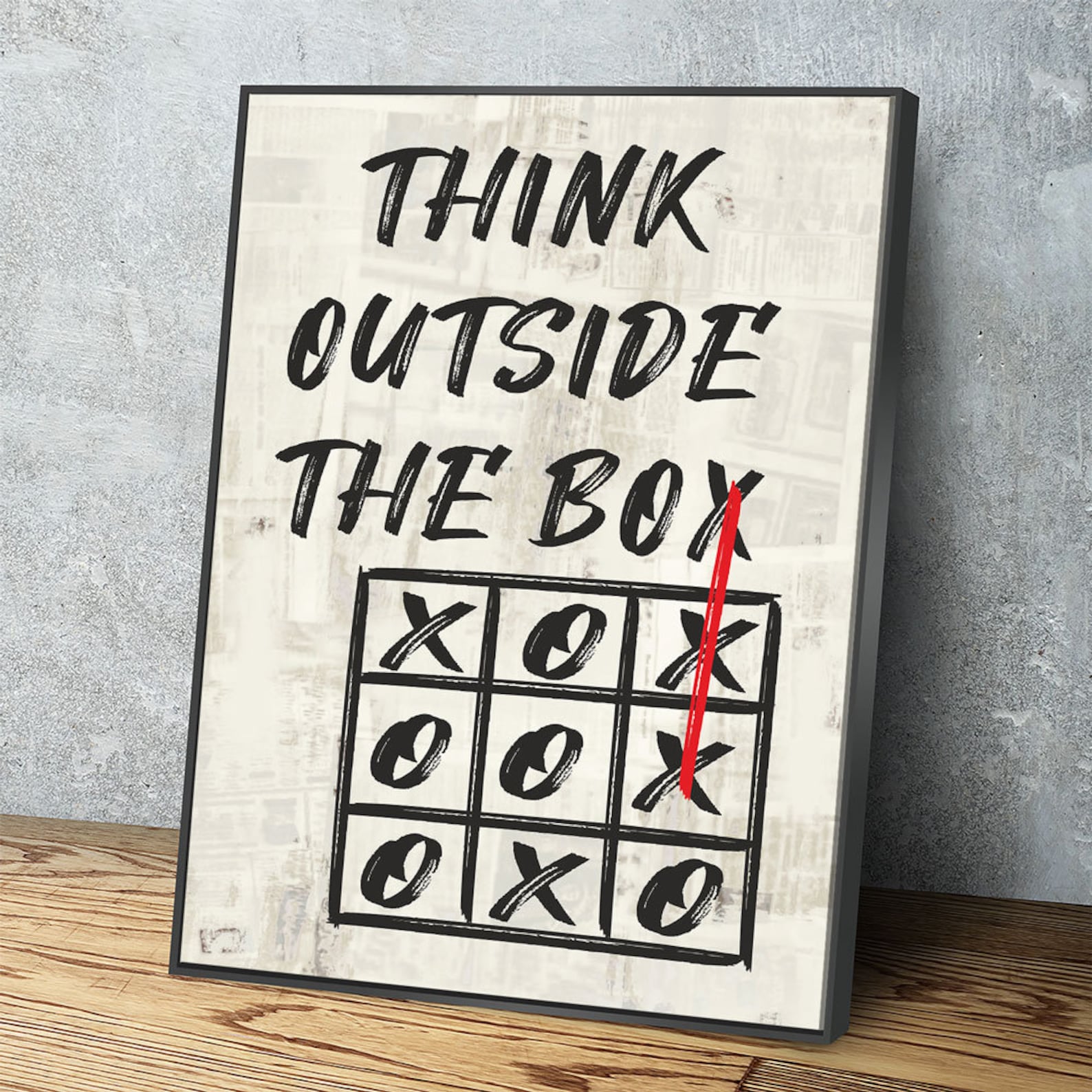 Think Outside the Box Canvas Wall Art Motivational Art - Etsy