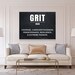 Grit Wall Art Canvas, Grit Noun, Motivational Artwork for Office Home ...