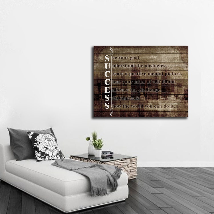 Success Motivational Canvas Wall Art Office Decor | Etsy