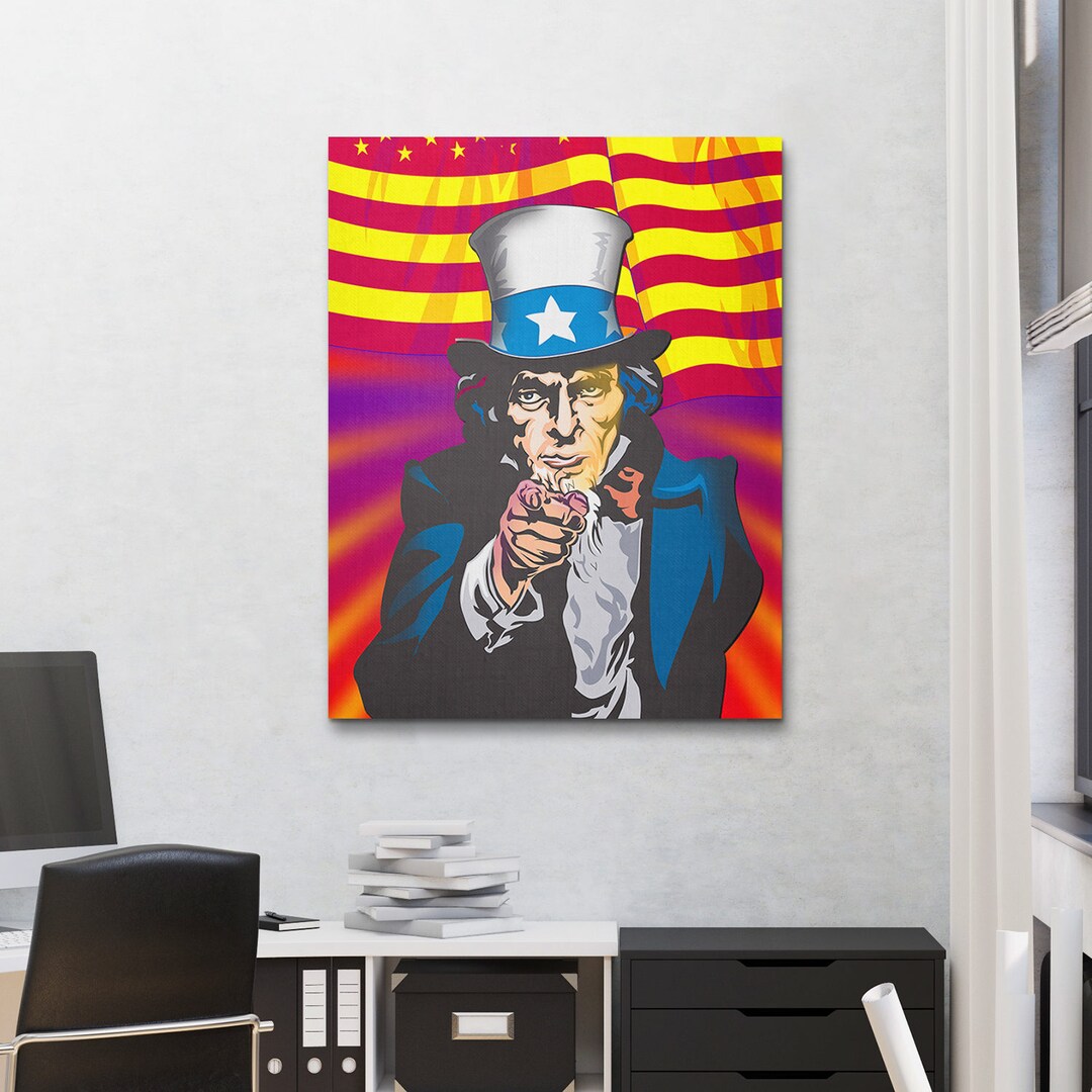 Uncle Sam Wants You Abstract Canvas Wall Art, Home Decor, Office Decor ...