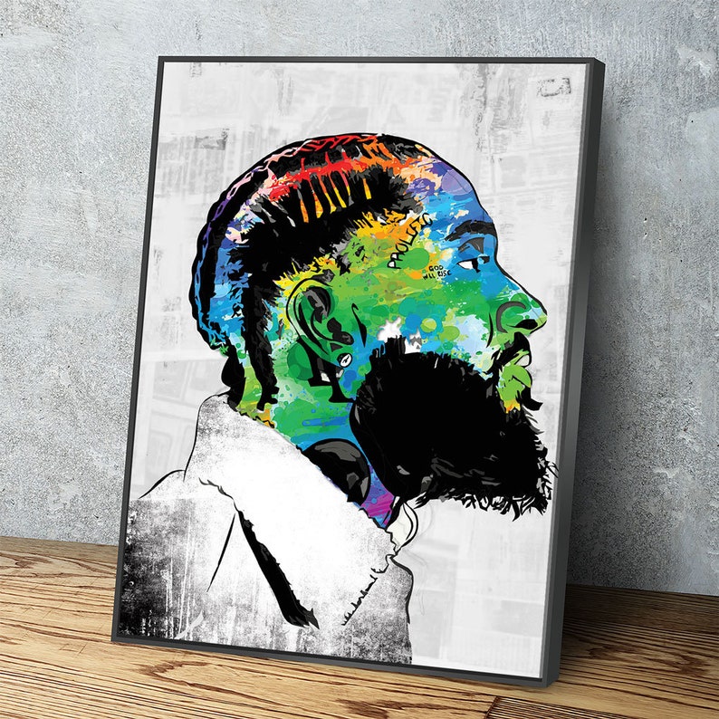 Nipsey Hussle Canvas Wall Art Ermias Joseph Asghedom Rip Etsy