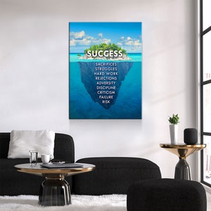 Success Island Motivational Canvas Wall Art, Motivational Decor, Office ...