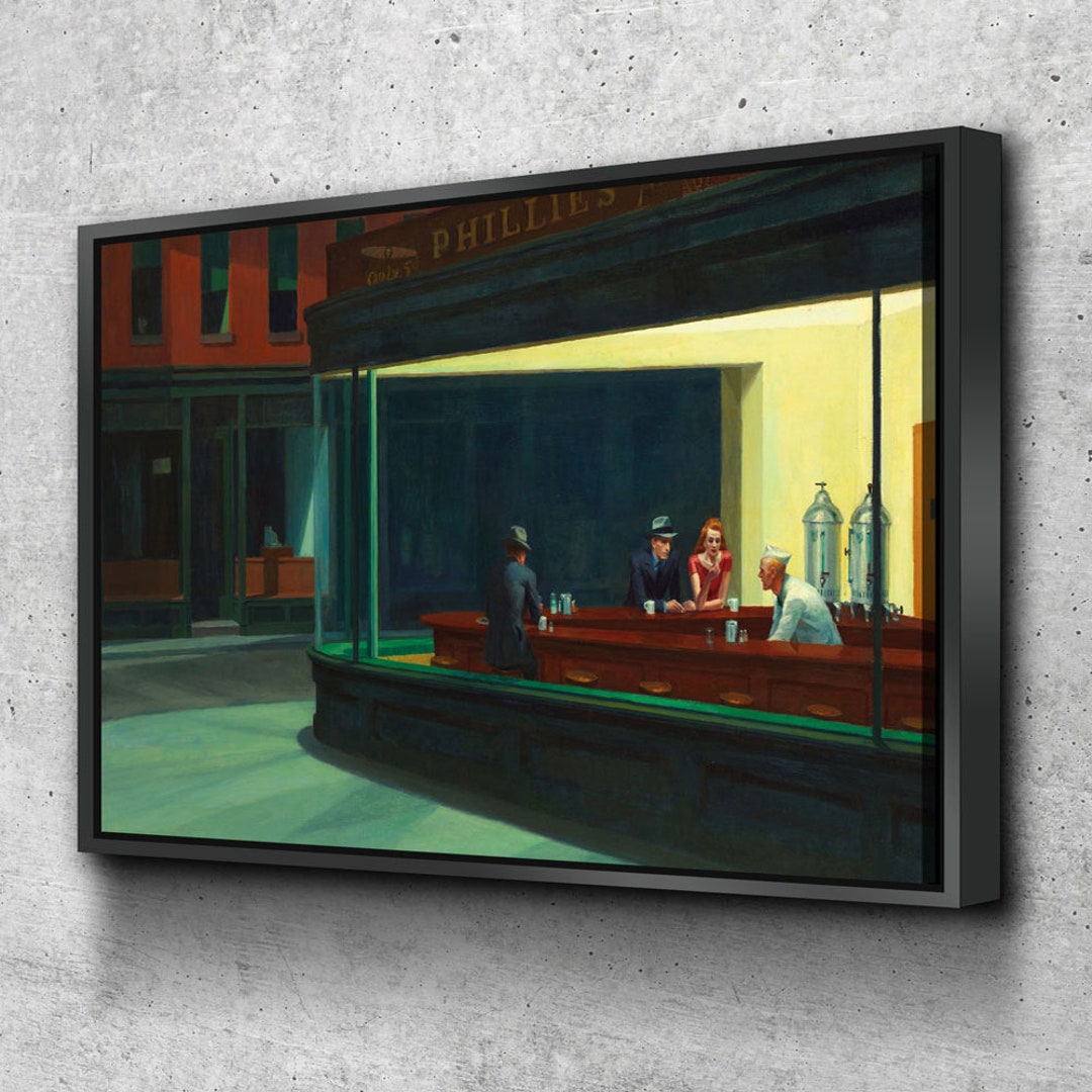 Nighthawks 1942 Canvas Wall Art, Nighthawks Print Reproduction by ...