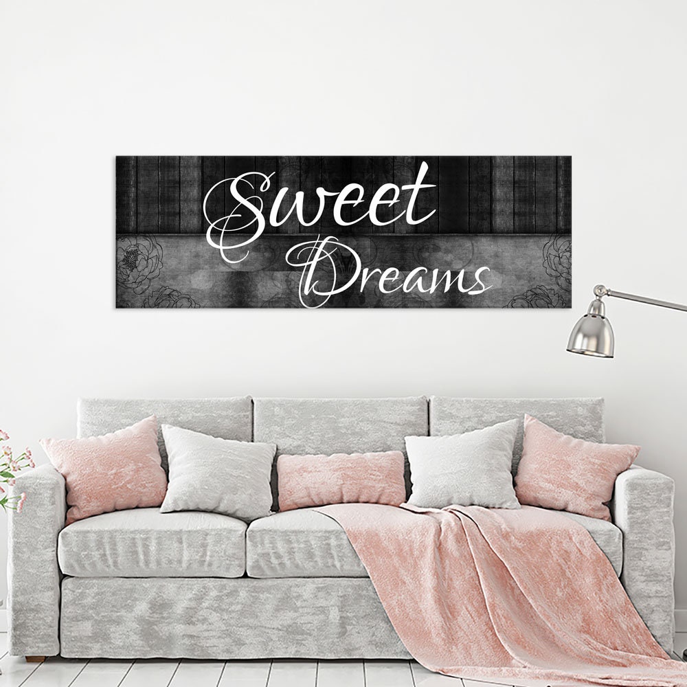 Sweet Dreams Wall Art Canvas Sweet Dreams Above The Bed Etsy