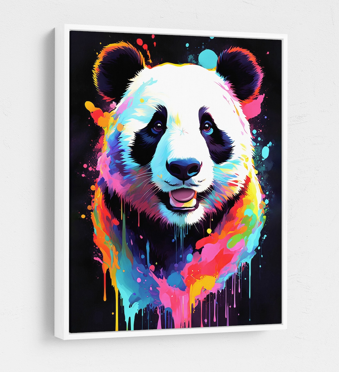 The Panda Canvas Wall Art, Abstract Panda Print, Animal Decor, Panda ...