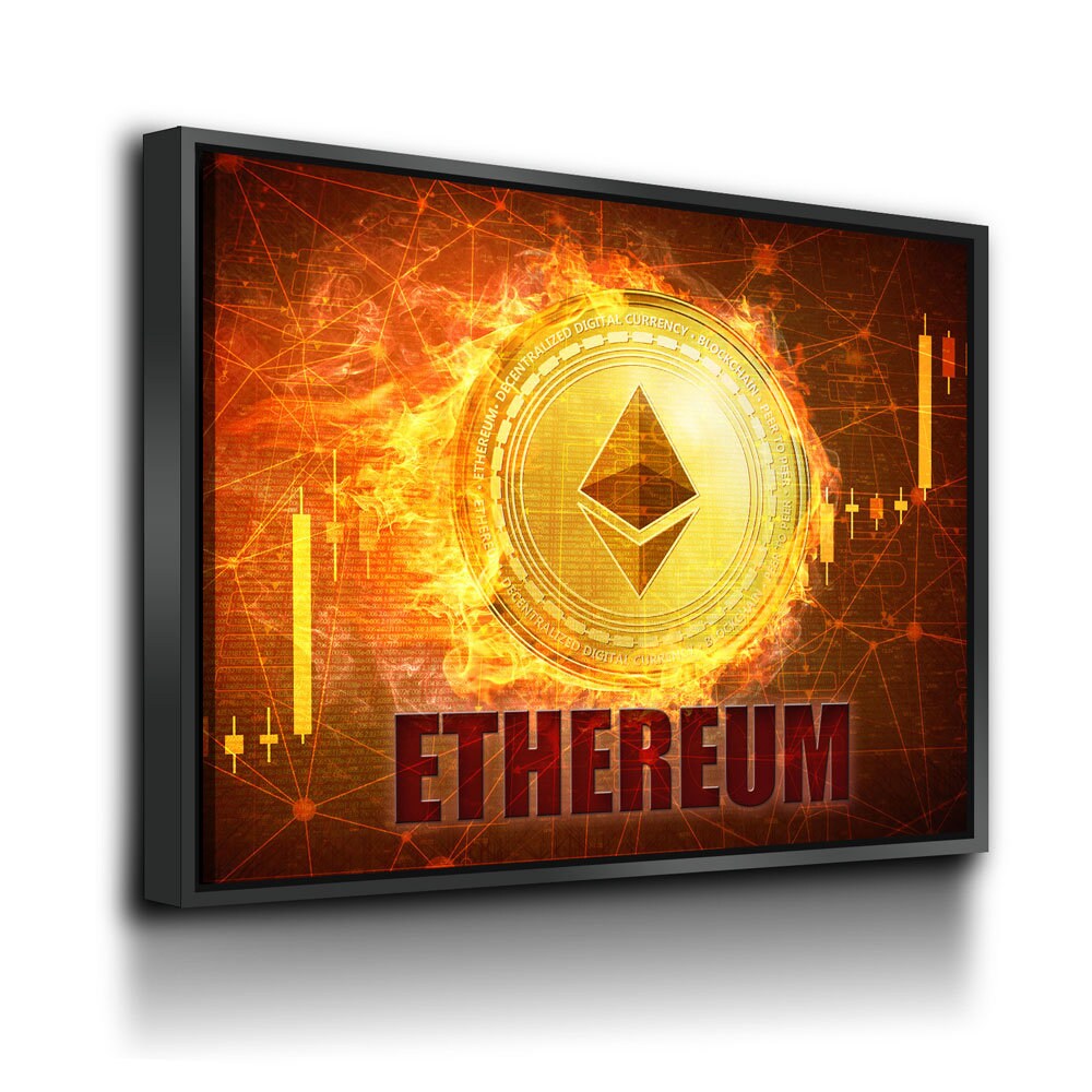 Ethereum Fire Canvas Wall Art Office Decor Bitcoin Crypto - Etsy UK