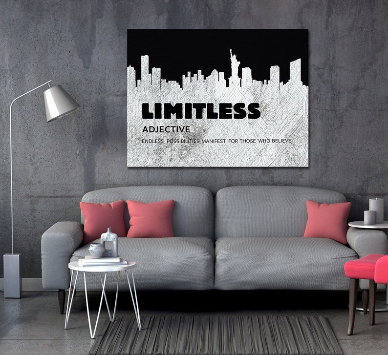 Limitless Motivational Canvas Wall Art Abstract Wall Art - Etsy