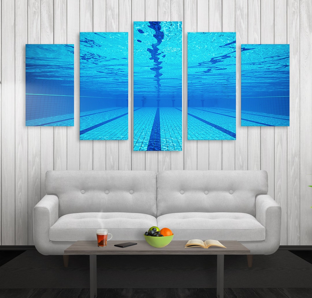 Swimming Pool Canvas Wall Art, Swimmers Gift, Under Pool Water, Swim ...