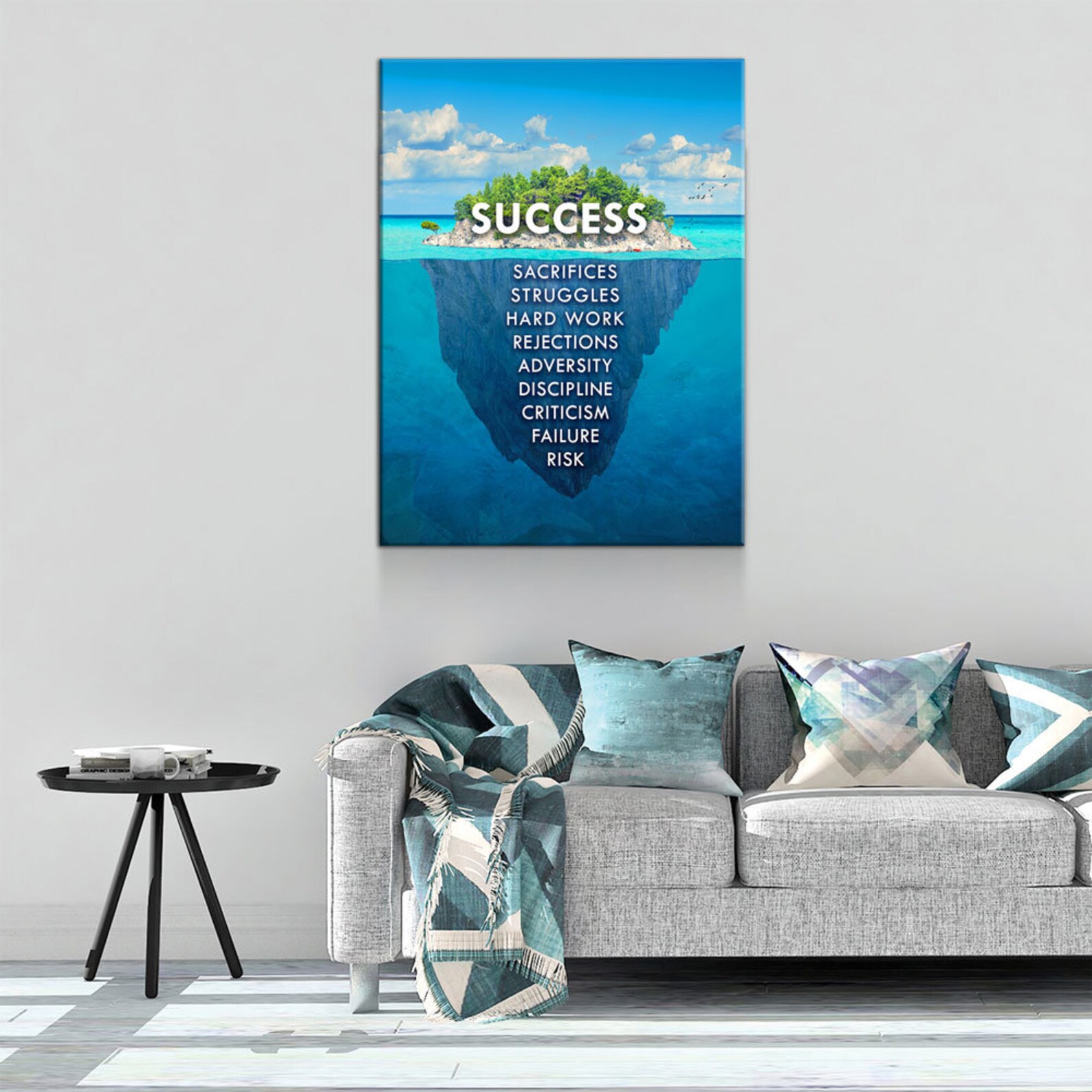 Success Island Motivational Canvas Wall Art Motivational | Etsy