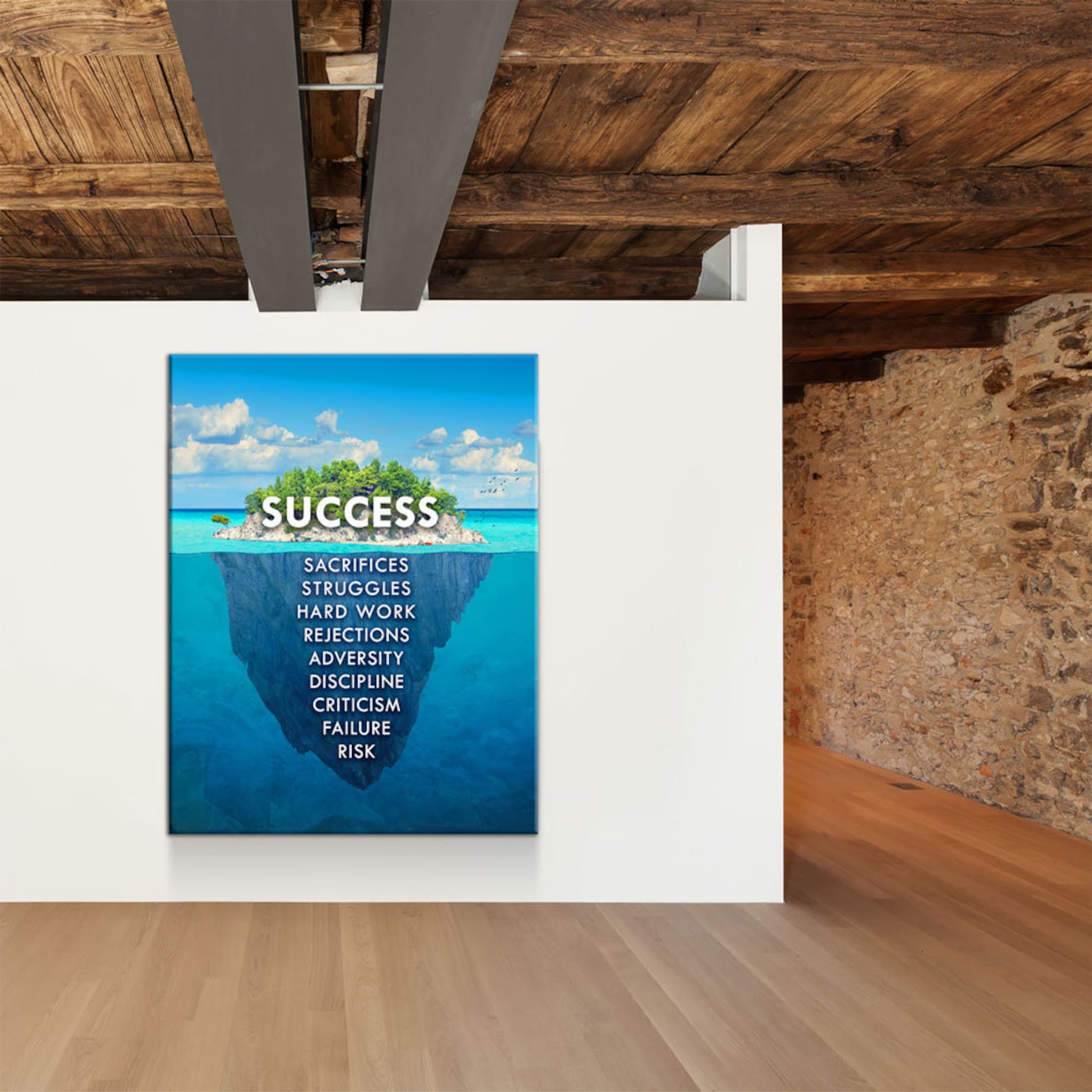 Success Island Motivational Canvas Wall Art Motivational | Etsy