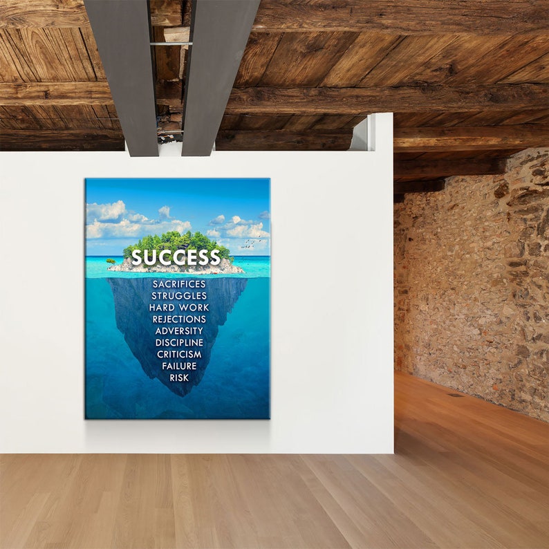 Success Island Motivational Canvas Wall Art Motivational | Etsy