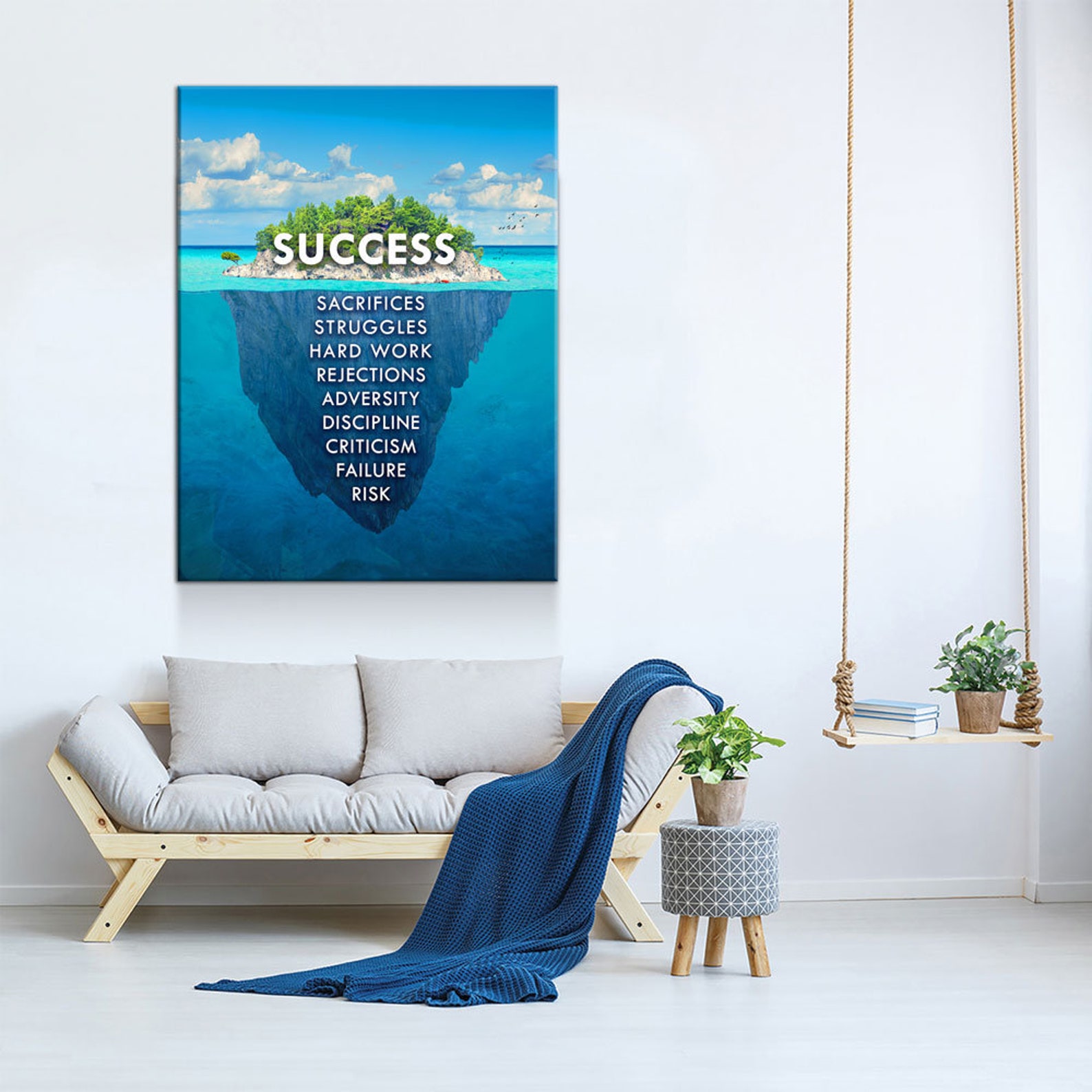 Success Island Motivational Canvas Wall Art Motivational | Etsy