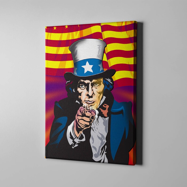 Uncle Sam Wants You Abstract Canvas Wall Art Home Decor | Etsy