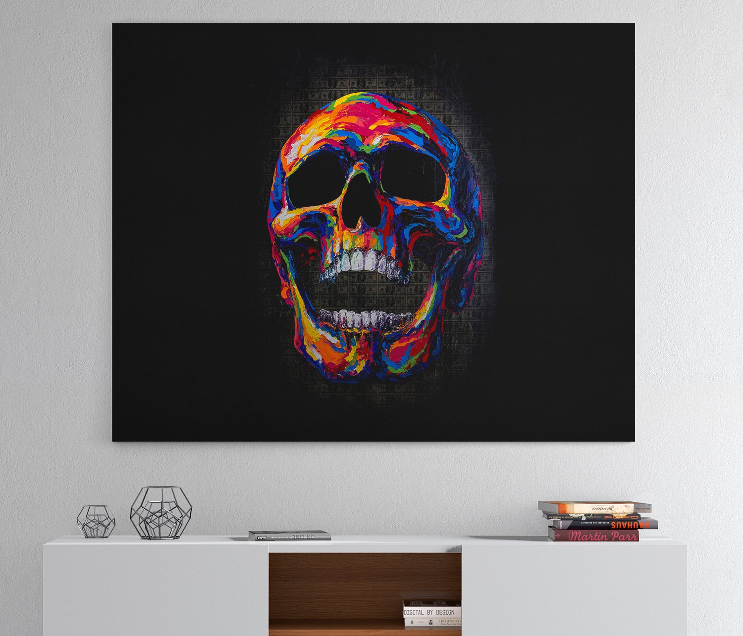 Money Skull Canvas Wall Art Abstract Art Abstract Skull - Etsy