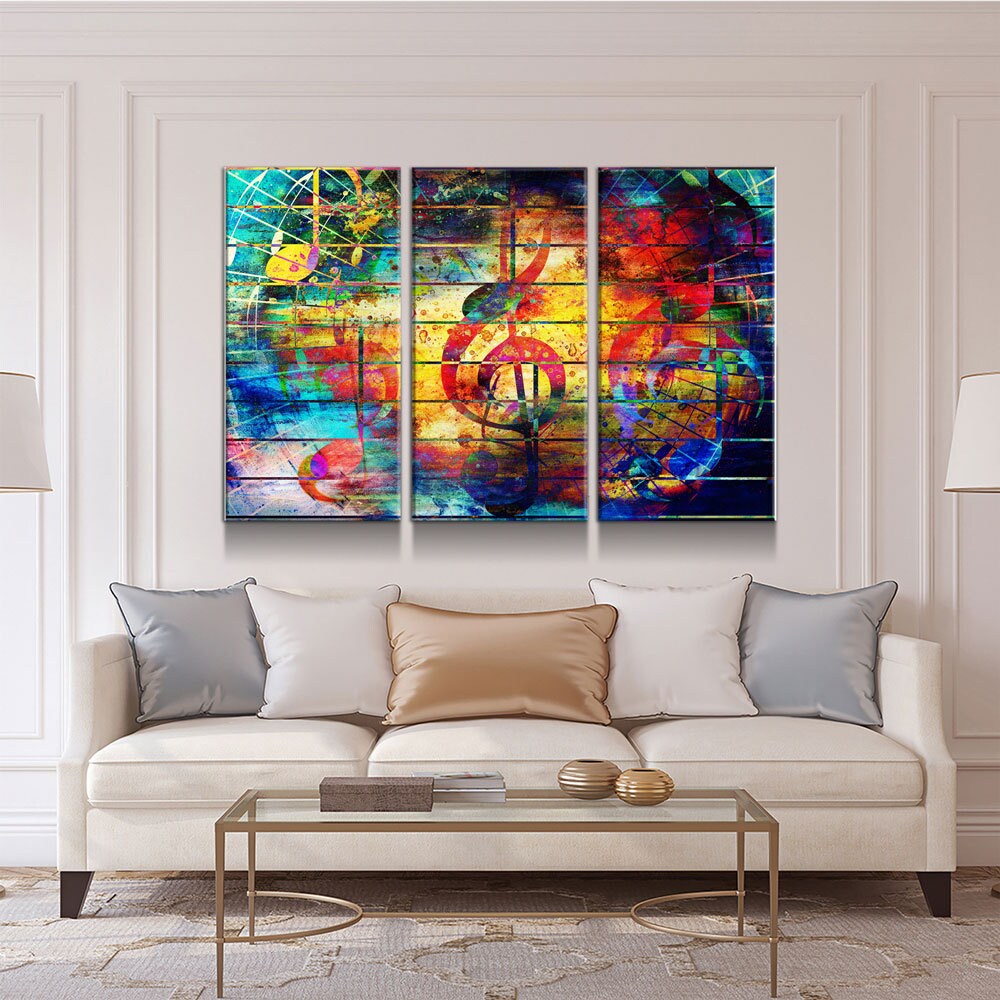 Abstract Music Notes Canvas Wall Art Abstract Music Art 3 | Etsy