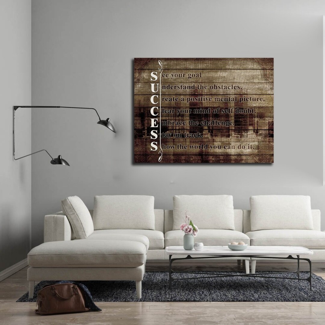 Success Motivational Canvas Wall Art, Office Decor, See Your Goal ...