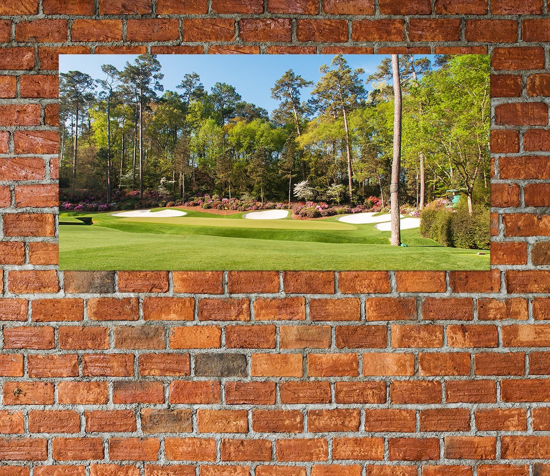 Augusta Golf Course Hole 13 Framed Canvas Wall Art, Golf Course Art ...
