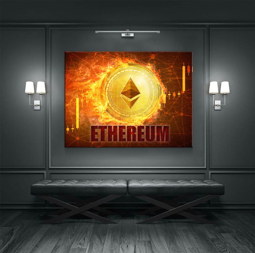 Ethereum Fire Canvas Wall Art Office Decor Bitcoin Crypto - Etsy UK