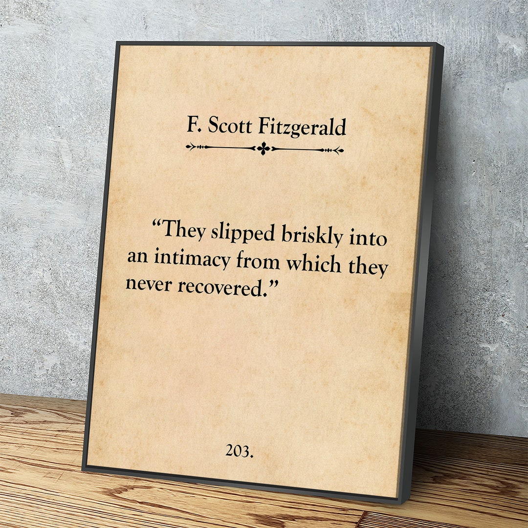 They Slipped Briskly Canvas Wall Art, F Scott Fitzgerald This Side of ...
