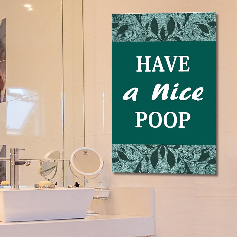 Have A Nice Poop Bathroom Humor Sign Canvas Wall Art | Etsy