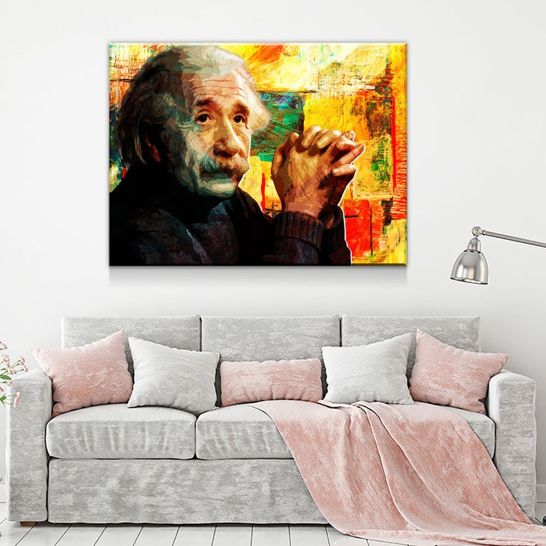 Albert Einstein Abstract Canvas Wall Art Abstract Decor | Etsy