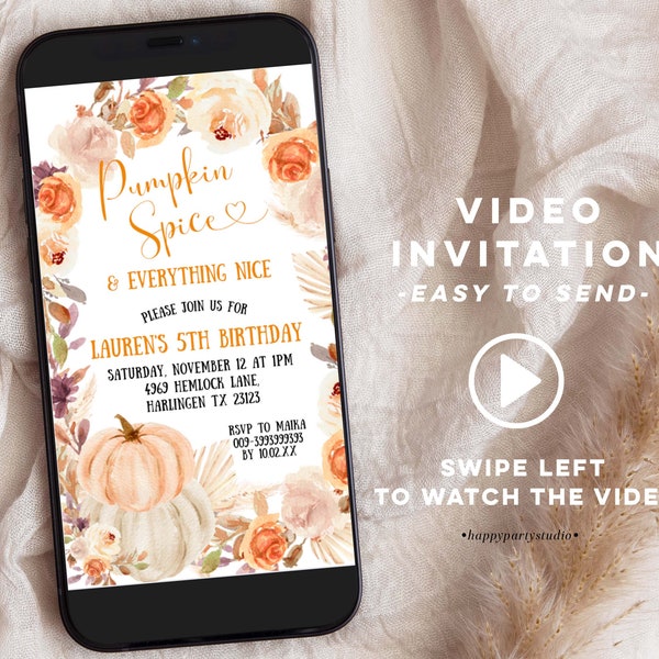 Fall Theme Birthday Invitation - Etsy Canada