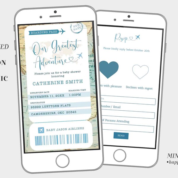 Airline Ticket Baby Shower Invitation - Etsy