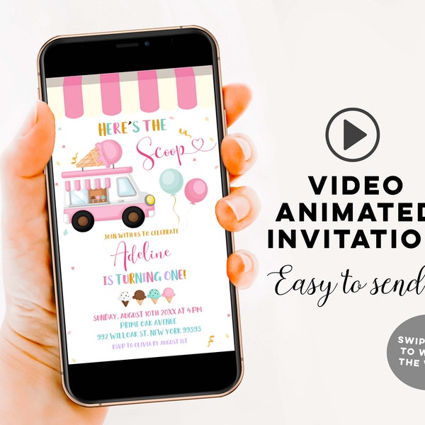 Ice Cream Truck Party Invitation Etsy