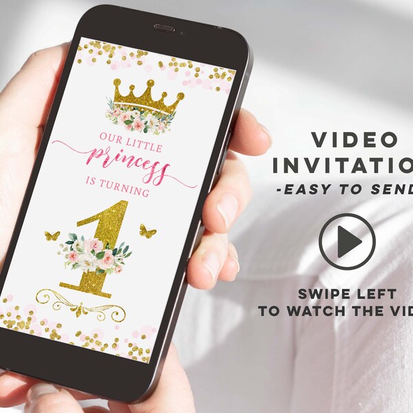 Princess is Turning One Invitation - Etsy