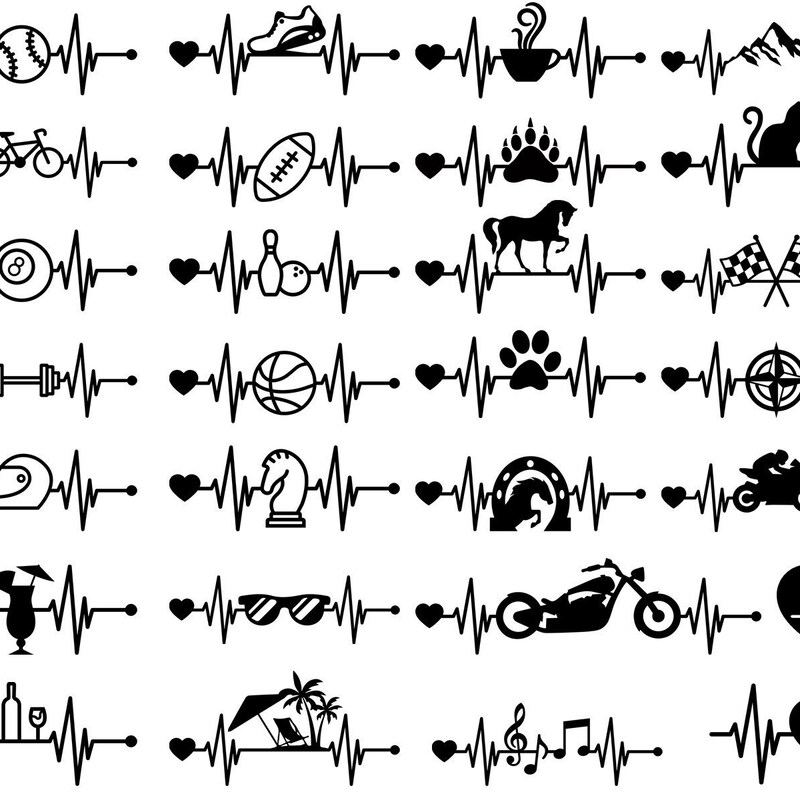 Heartbeat Svg - Etsy