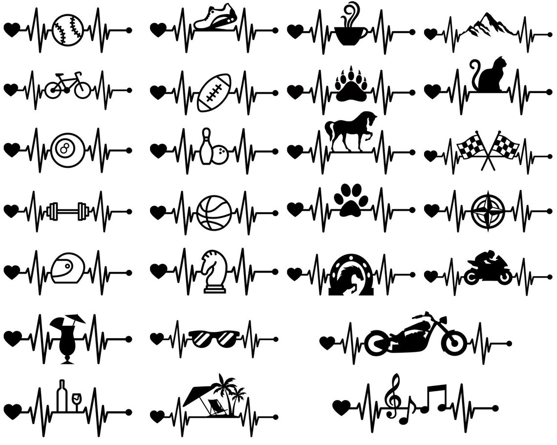 Heartbeat SVG Heart SVG for Cricut for Silhouette Cut - Etsy