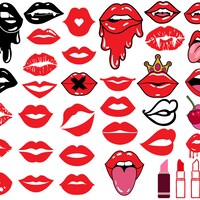 Distressed Lips Svg - Etsy