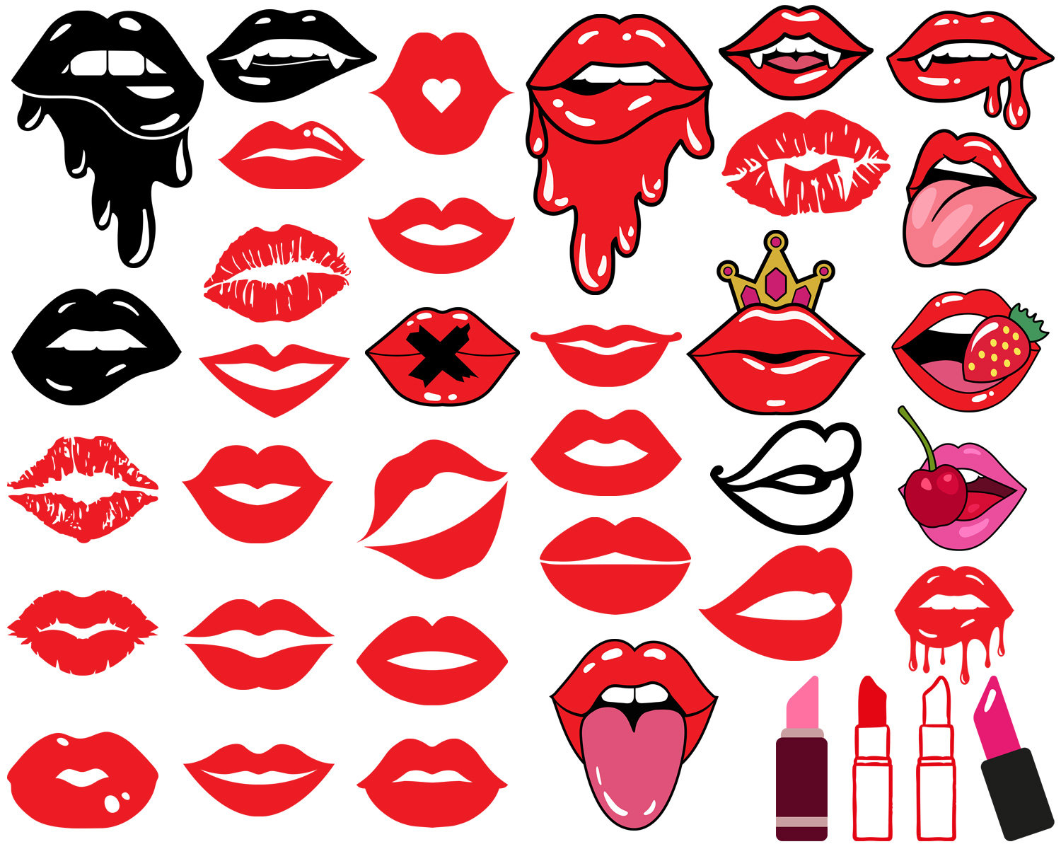 Lips Svg Kiss Svg Lips Print Svg Red Lips Svg Dripping Etsy
